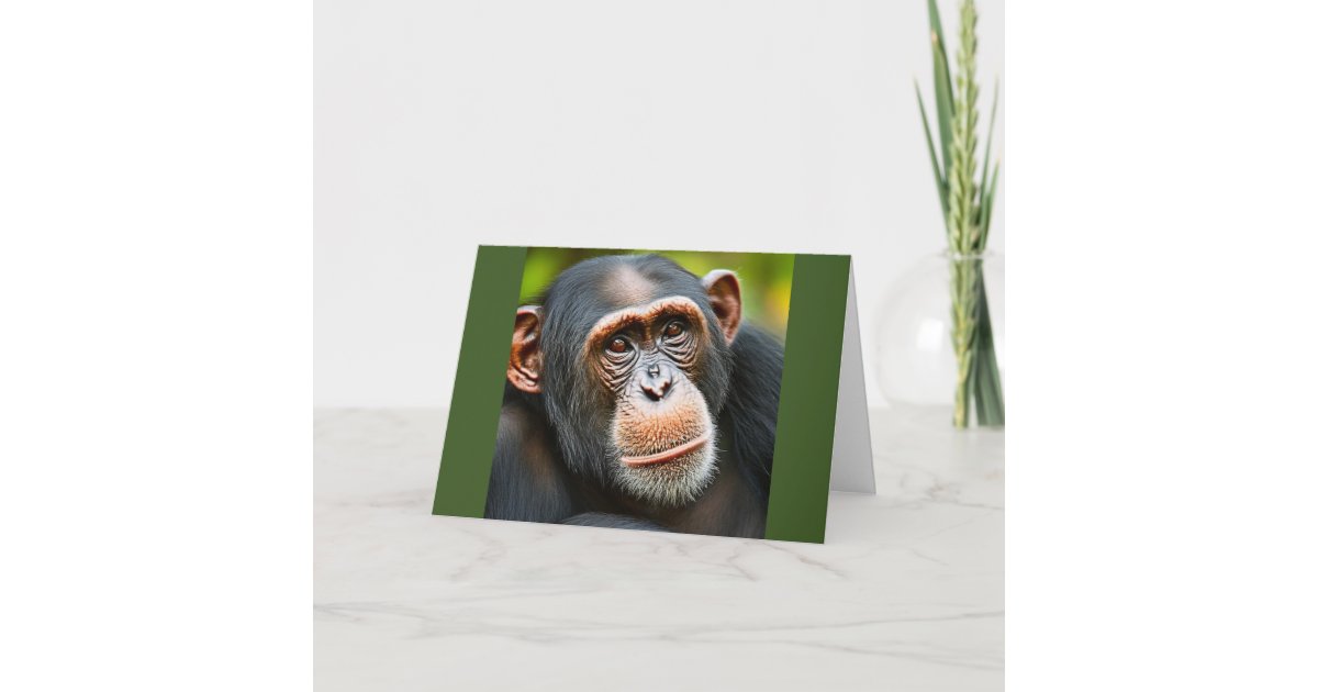 Happy Birthday Chimp Thank You Card | Zazzle