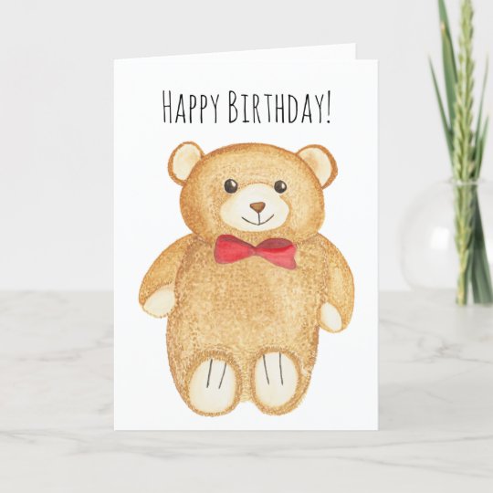 "Happy Birthday" Choose-a-colour Bear Hug Card | Zazzle.com