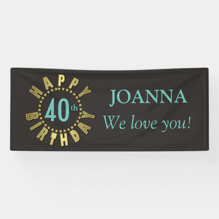 Happy Birthday Circle of Stars Gold GHBX Banner | Zazzle