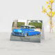 Happy Birthday Classic Blue car greeting card | Zazzle