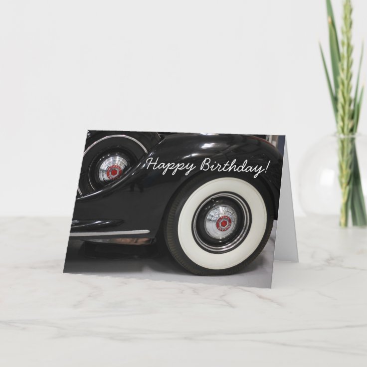 Happy Birthday Classic Packard car greeting card | Zazzle