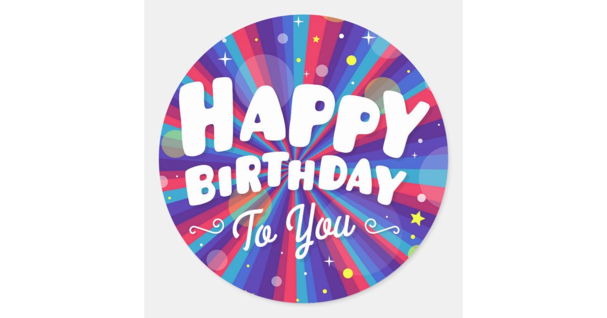 Happy Birthday Classic Round Sticker | Zazzle