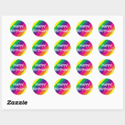 Happy Birthday! Classic Round Sticker | Zazzle