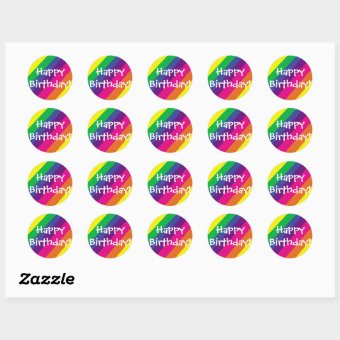 Happy Birthday! Classic Round Sticker | Zazzle