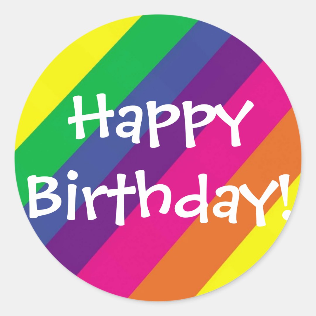 Happy Birthday! Classic Round Sticker | Zazzle