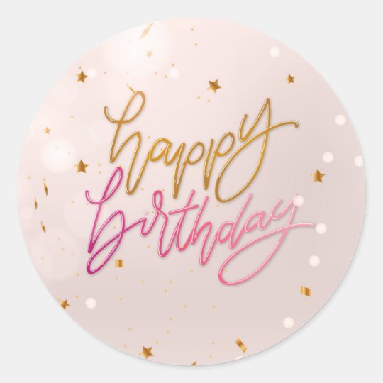 Happy Birthday Classic Round Sticker | Zazzle.com