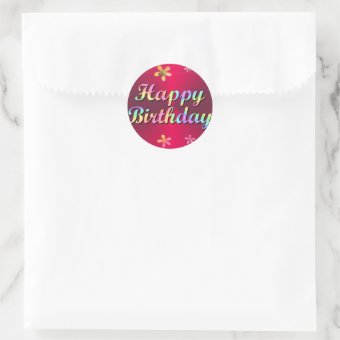 Happy Birthday Classic Round Sticker | Zazzle