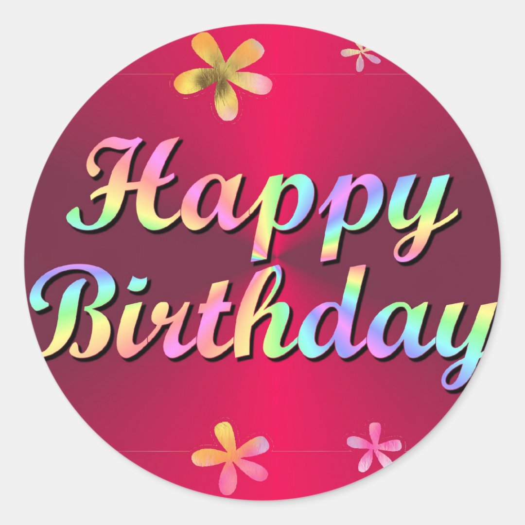 Happy Birthday Classic Round Sticker | Zazzle