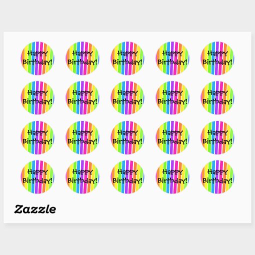 Happy Birthday Classic Round Sticker | Zazzle