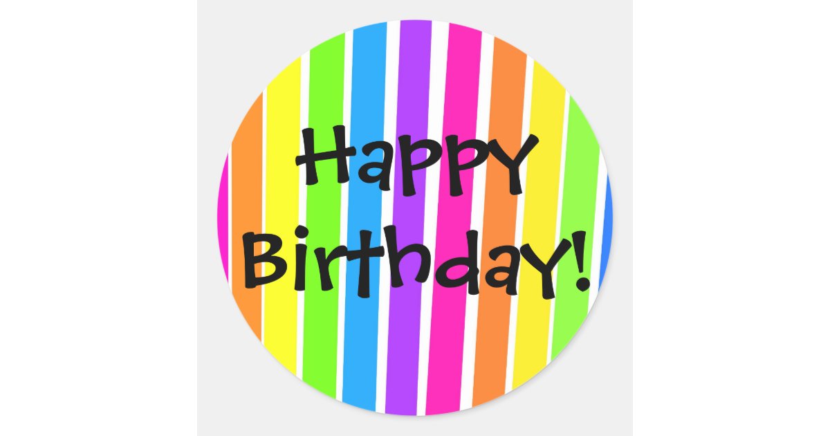 Happy Birthday Classic Round Sticker | Zazzle