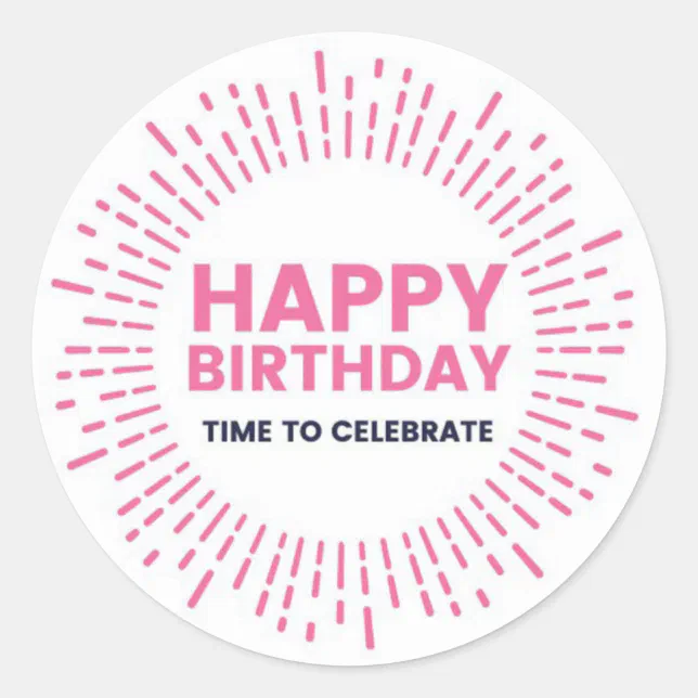 Happy Birthday Classic Round Sticker | Zazzle