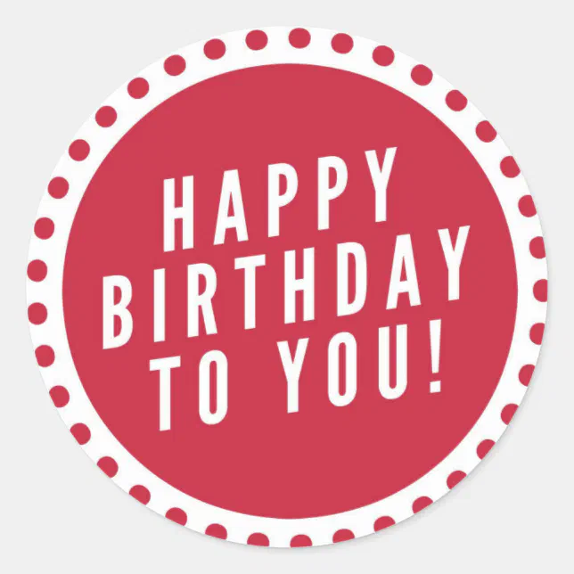 Happy Birthday Classic Round Sticker | Zazzle