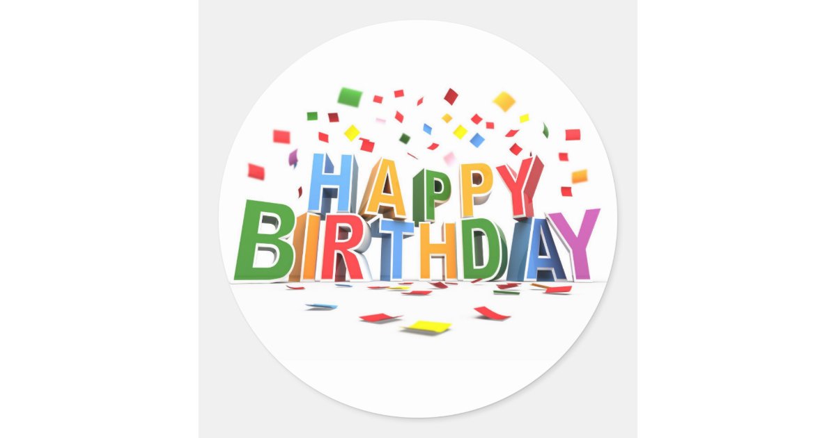 Happy Birthday Classic Round Sticker | Zazzle