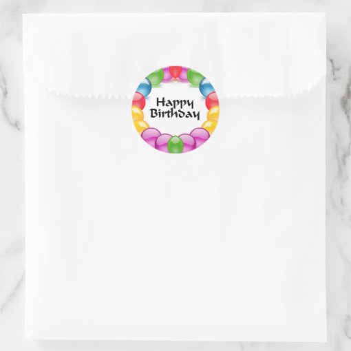 Happy Birthday Classic Round Sticker | Zazzle
