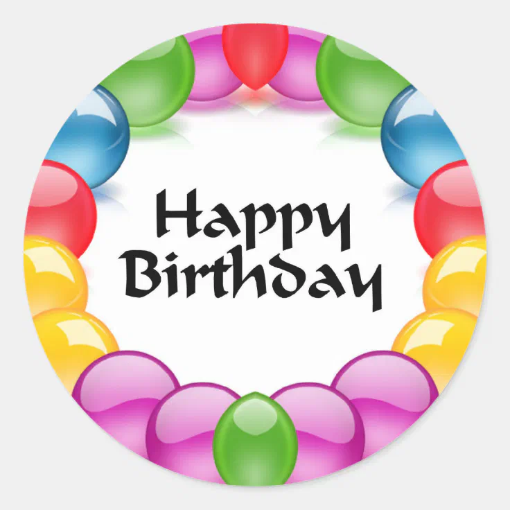 Happy Birthday Classic Round Sticker | Zazzle