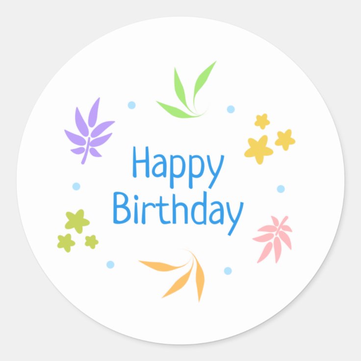 Happy Birthday Classic Round Sticker | Zazzle