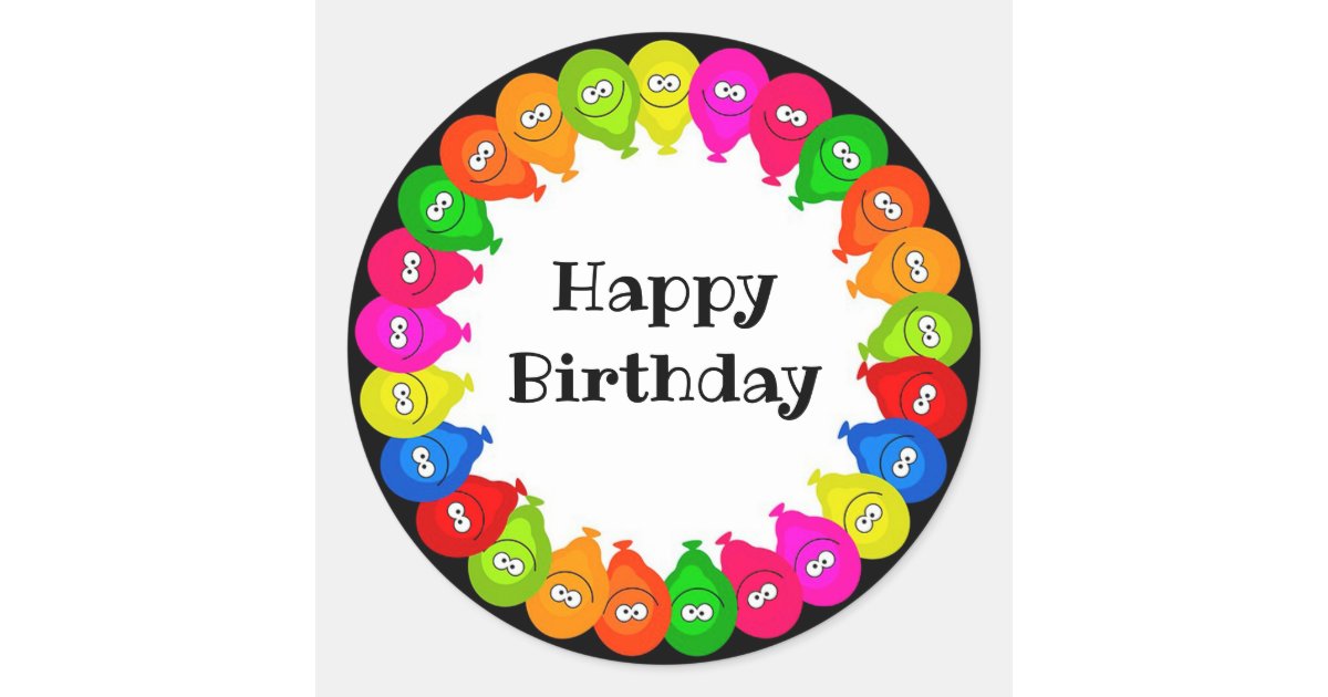 Happy Birthday Classic Round Sticker | Zazzle
