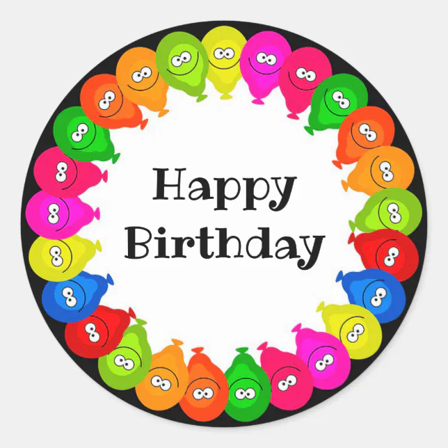 Happy Birthday Classic Round Sticker | Zazzle
