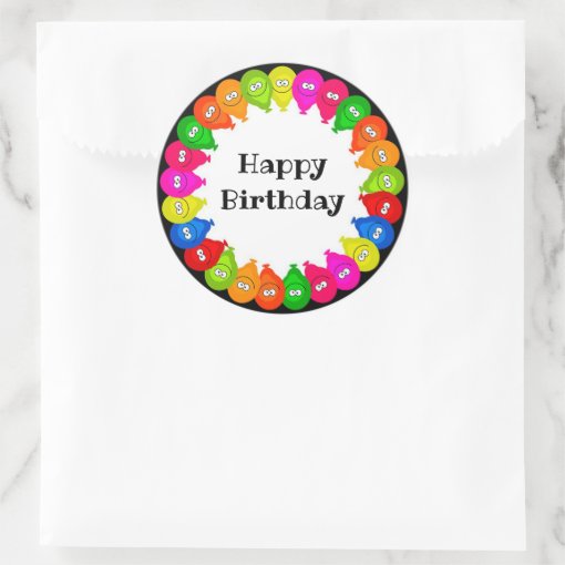 Happy Birthday Classic Round Sticker | Zazzle