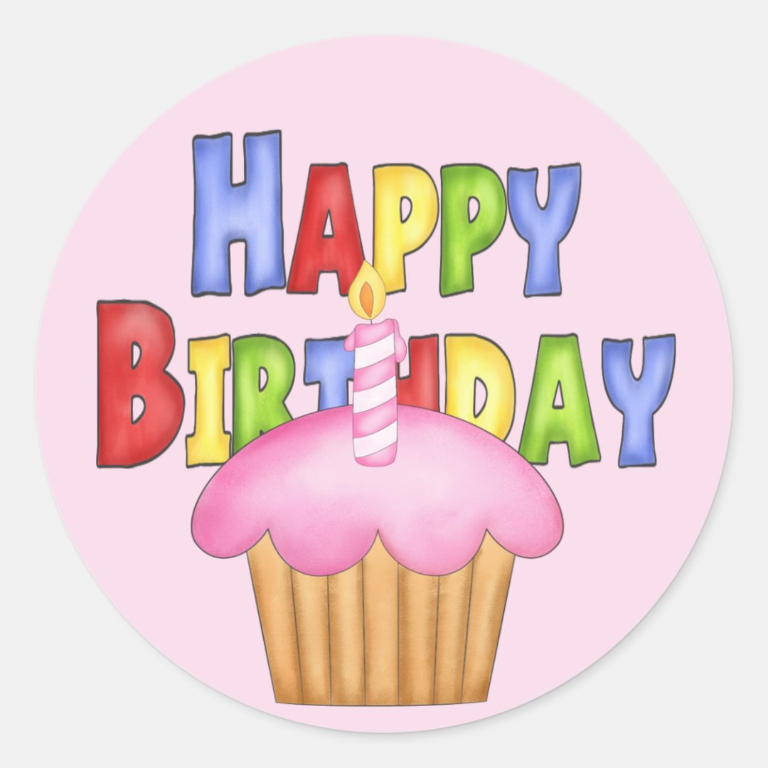 Happy Birthday Classic Round Sticker | Zazzle