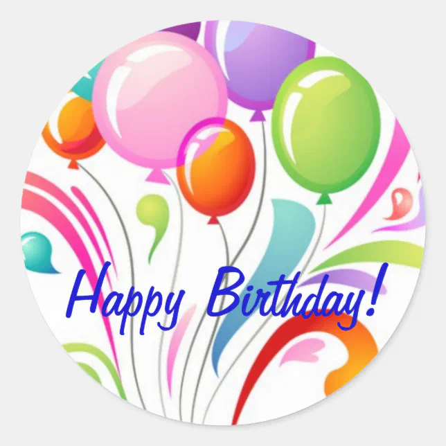 Happy Birthday Classic Round Sticker | Zazzle