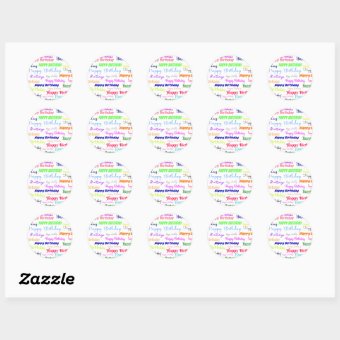 Happy Birthday Collage Classic Round Sticker | Zazzle