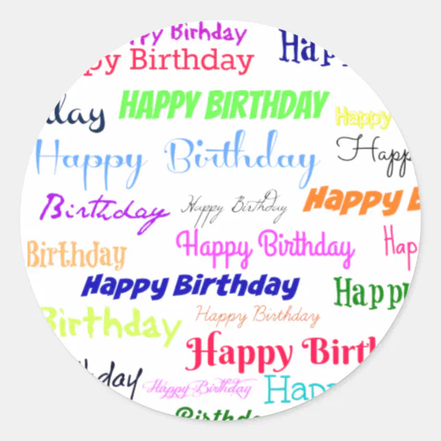 Happy Birthday Collage Classic Round Sticker | Zazzle