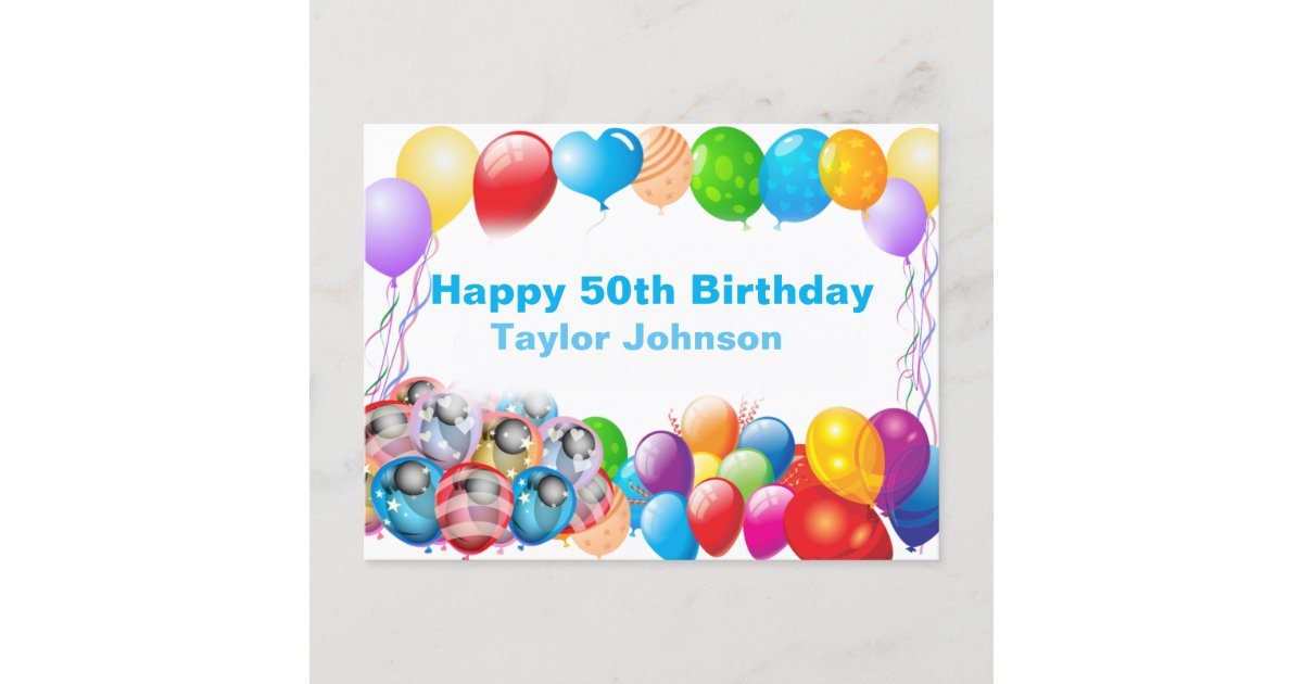 Happy Birthday Colorful Balloons Postcard | Zazzle Happy Birthday Colorful Balloons Postcard | Zazzle