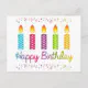 Happy Birthday Colorful Candles Postcard | Zazzle