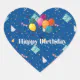 Happy Birthday, colorful celebration Heart Sticker | Zazzle
