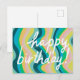 HAPPY BIRTHDAY Colorful Cool & Fun Stripes Postcard | Zazzle