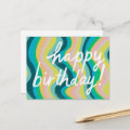 HAPPY BIRTHDAY Colorful Cool & Fun Stripes Postcard | Zazzle