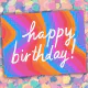 HAPPY BIRTHDAY Colorful Cool & Fun Stripes Postcard | Zazzle