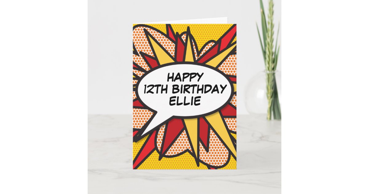 HAPPY BIRTHDAY Comic Book Card | Zazzle
