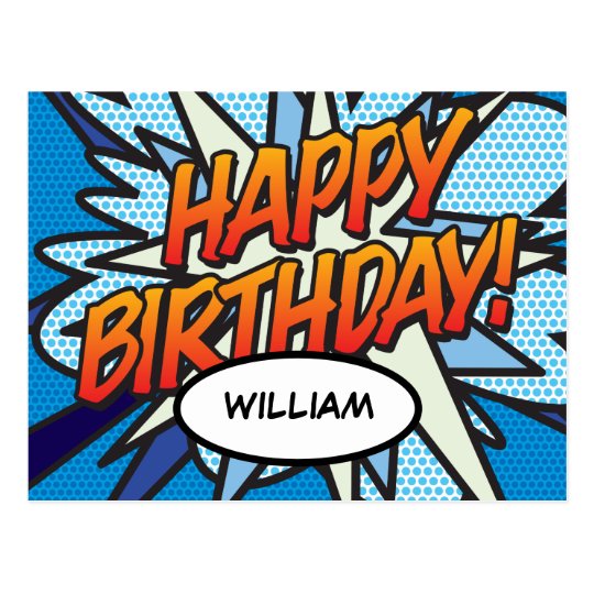 HAPPY BIRTHDAY Comic Book Pop Art Postcard | Zazzle.com