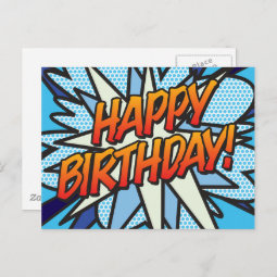 HAPPY BIRTHDAY Comic Book Pop Art Postcard | Zazzle
