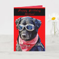 Happy Birthday Cool Dude Black Lab Dog Card | Zazzle