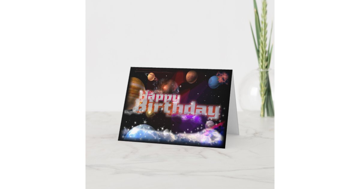 Happy Birthday Cosmic by valxart Card | Zazzle