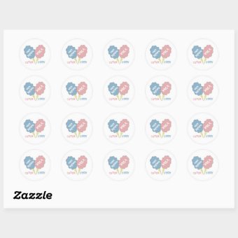Happy Birthday Cotton Candy Classic Round Sticker | Zazzle