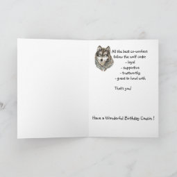 Happy Birthday Cousin Humor Wolf, Wolves Card | Zazzle