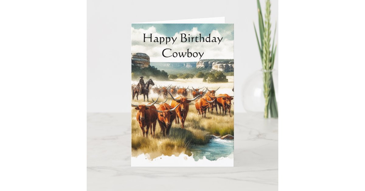 Happy Birthday Cowboy Greeting Card | Zazzle