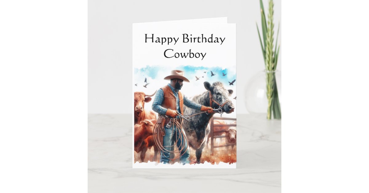 Happy Birthday Cowboy Greeting Card | Zazzle