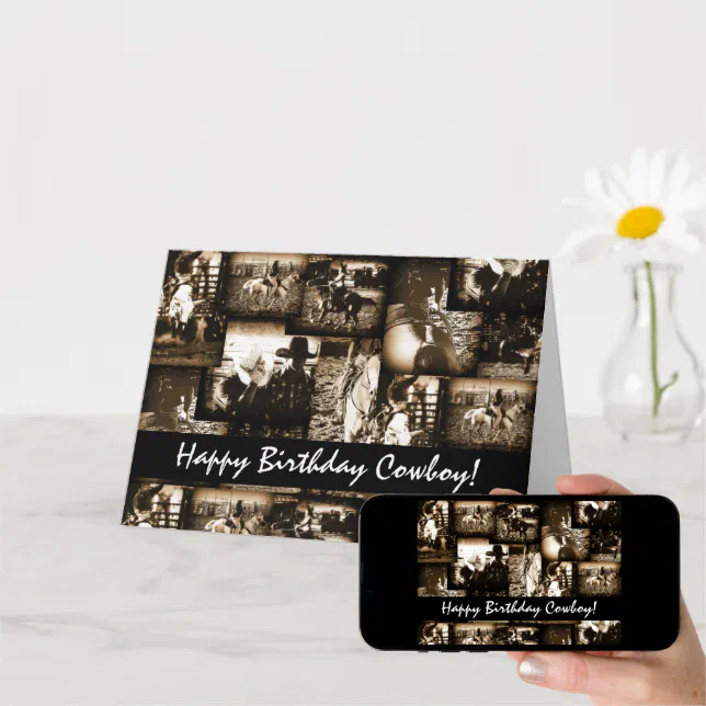 Happy Birthday Cowboy Rodeo Western Theme Birthday Card | Zazzle