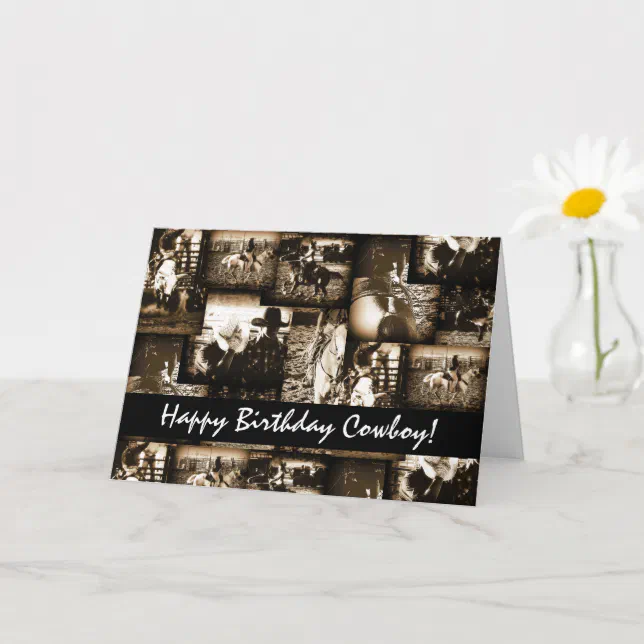 Happy Birthday Cowboy Rodeo Western Theme Birthday Card | Zazzle