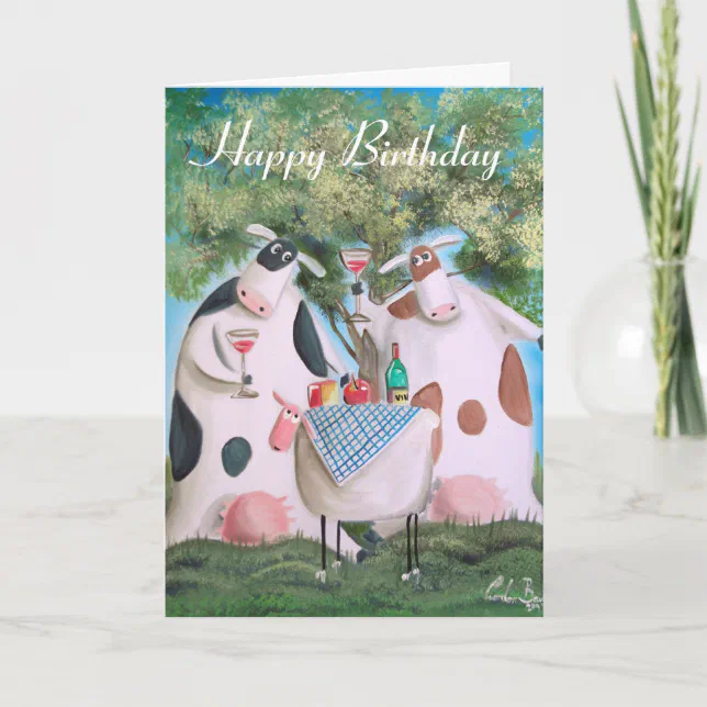 Happy Birthday cows Card | Zazzle