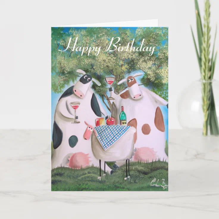 Happy Birthday cows Card | Zazzle