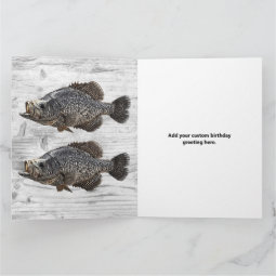 Happy Birthday Crappie Fishing Angler Custom Card | Zazzle