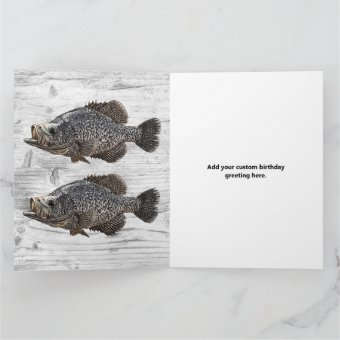 Happy Birthday Crappie Fishing Angler Custom Card | Zazzle