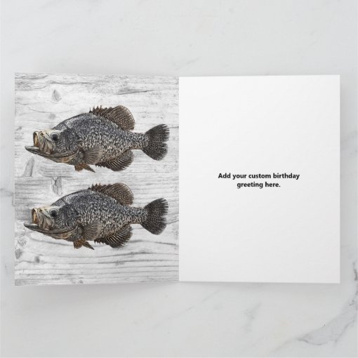 Happy Birthday Crappie Fishing Angler Custom Card | Zazzle
