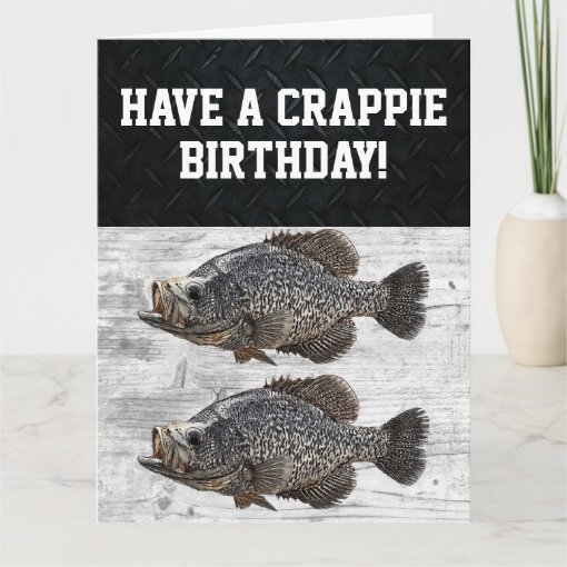 Happy Birthday Crappie Fishing Angler Custom Card | Zazzle